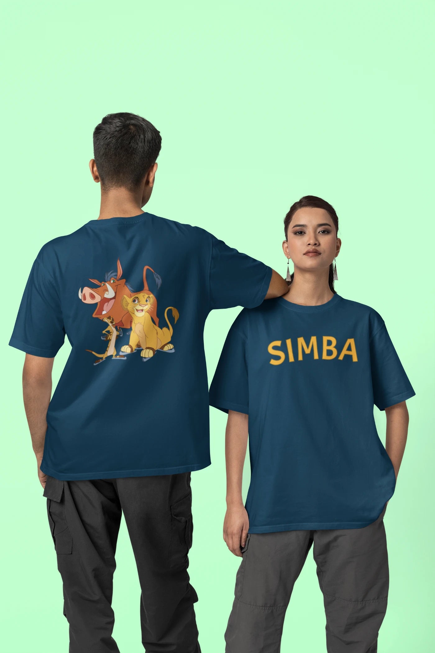 Lion King Simba Front & Back Print Oversized T-Shirt – Iconic Disney ...